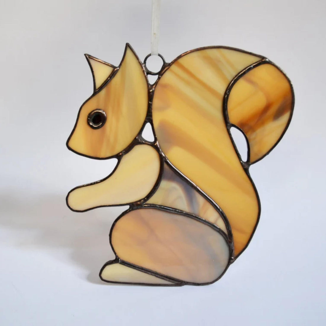 Brown Squirrel Stained Glass Suncatcher ꞁ ZangerGlass