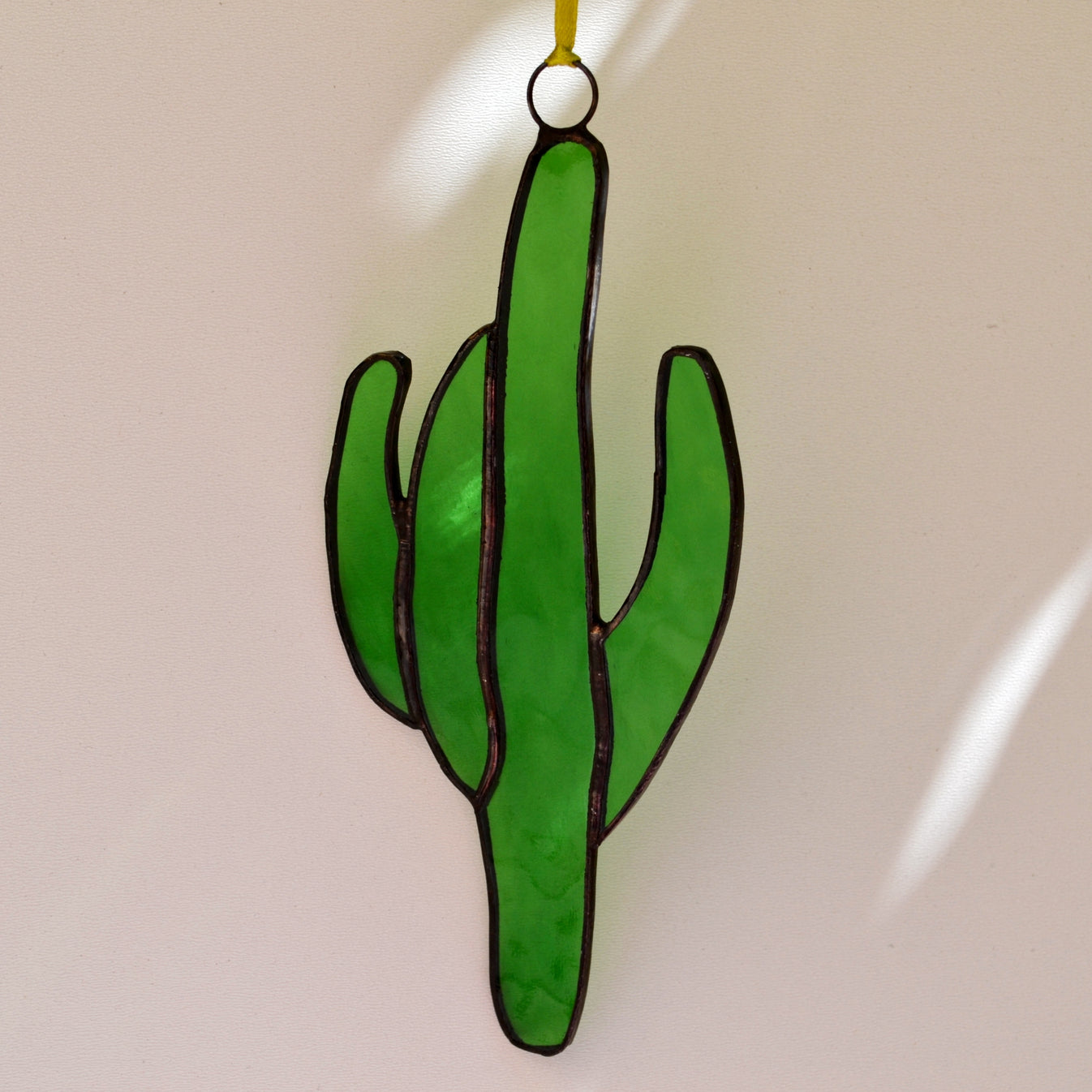 Stained Glass Cactus Suncatcher ꞁ ZangerGlass
