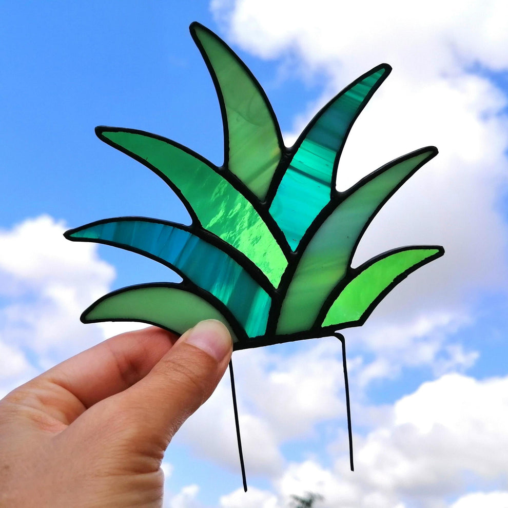 Agave Stained Glass Succulent Stake PLANT ONLY ꞁ ZangerGlass