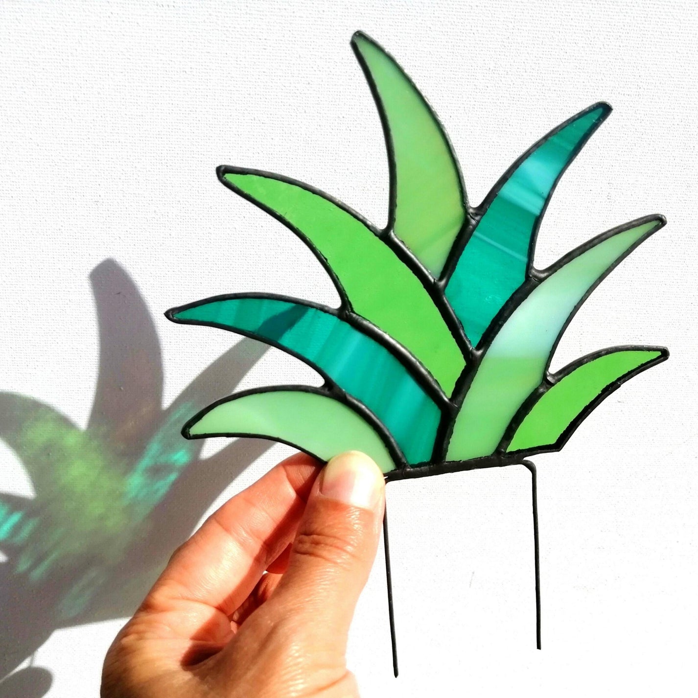 Agave Stained Glass Succulent Stake PLANT ONLY ꞁ ZangerGlass