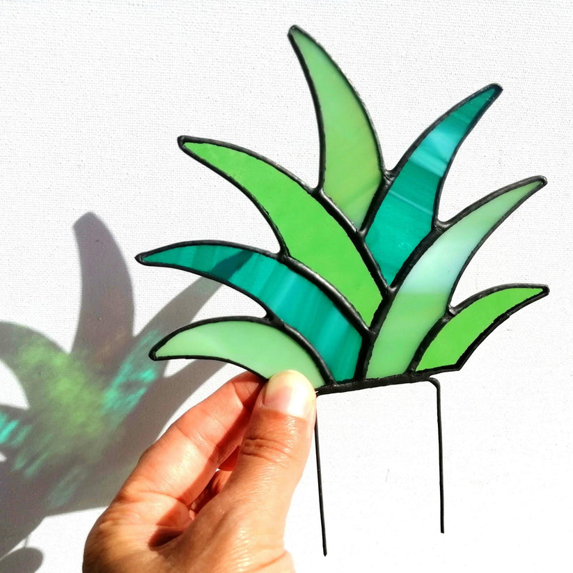 Agave Stained Glass Succulent Stake PLANT ONLY ꞁ ZangerGlass