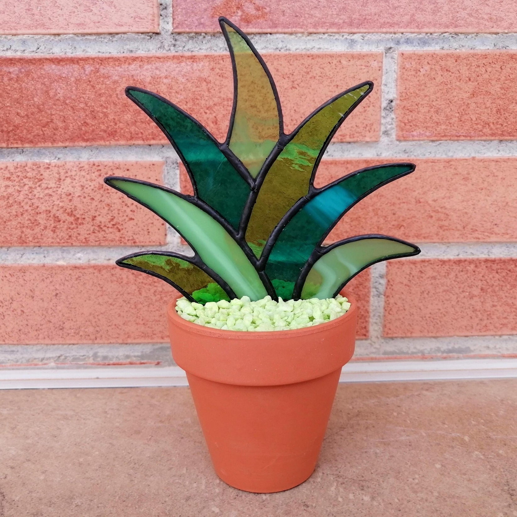 Agave Stained Glass Succulent Stake PLANT ONLY ꞁ ZangerGlass