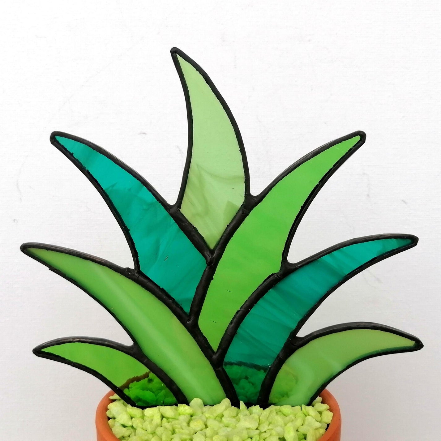 Agave Stained Glass Succulent Stake PLANT ONLY ꞁ ZangerGlass