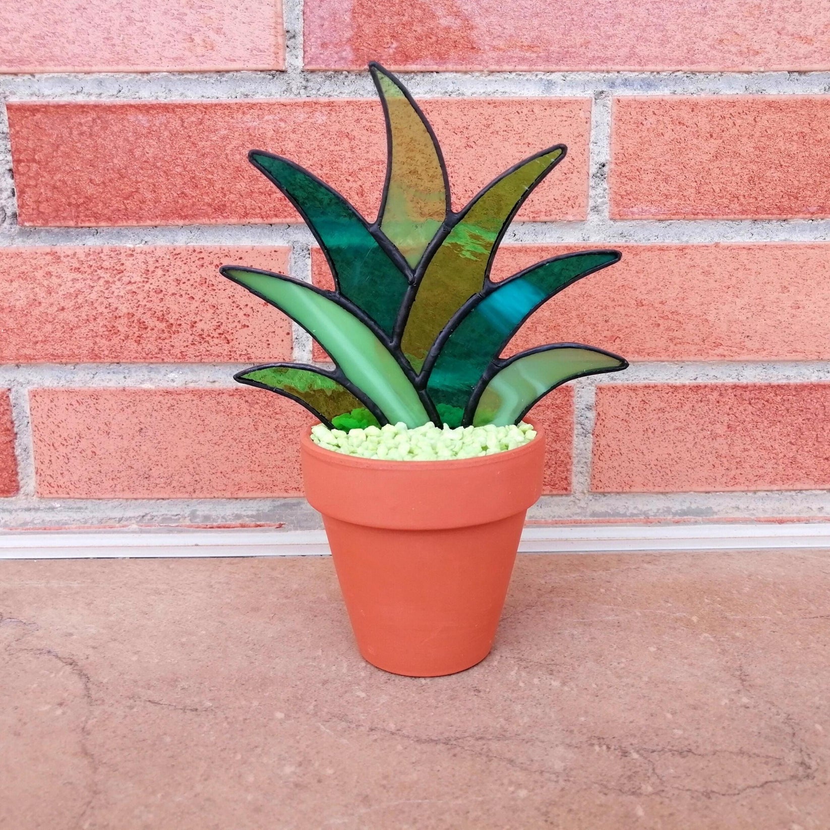Agave Stained Glass Succulent Stake PLANT ONLY ꞁ ZangerGlass