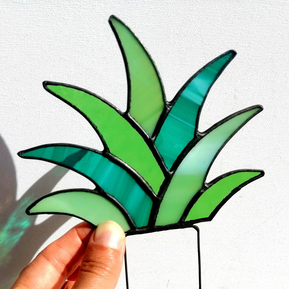 Agave Stained Glass Succulent Stake PLANT ONLY ꞁ ZangerGlass