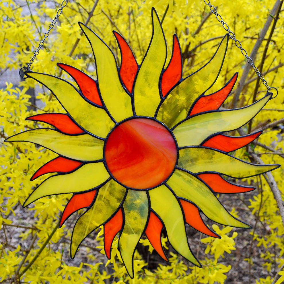 Large Stained Glass Sun Suncatcher ꞁ ZangerGlass